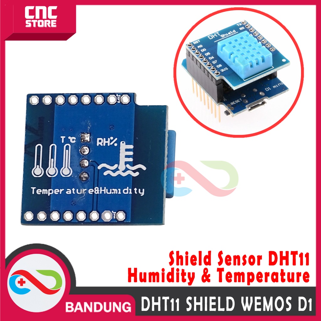 Jual SHIELD DHT11 FOR WEMOS D1 MINI PRO SENSOR SUHU & KELEMBABAN HUMIDITY | Shopee Indonesia