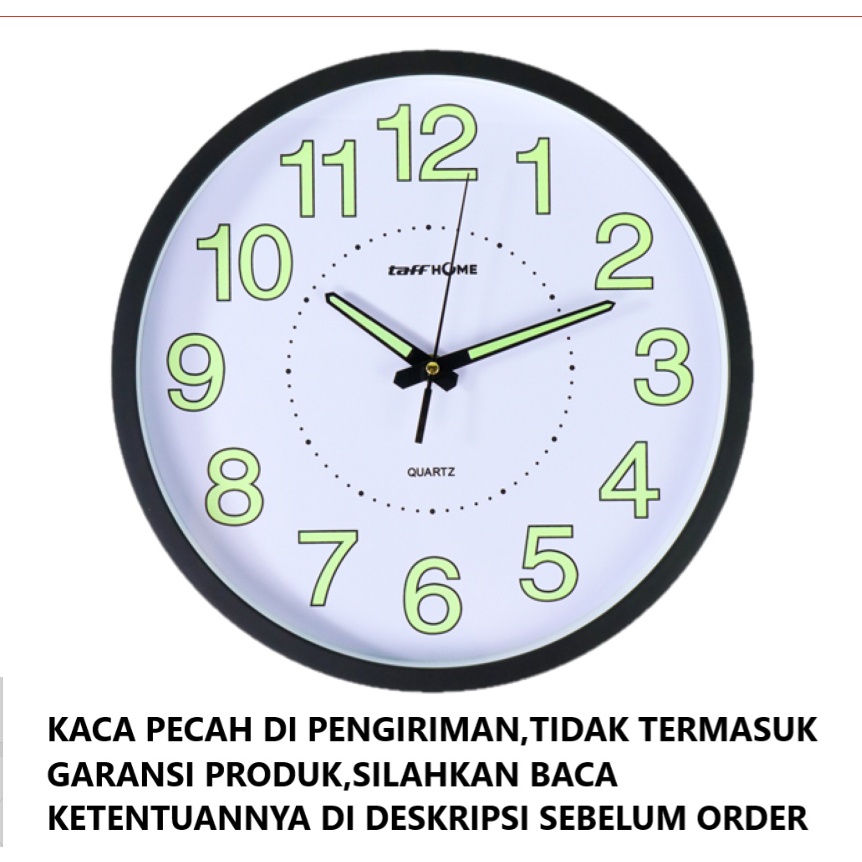 Jual TaffHOME Jam Dinding Bulat Quartz Creative Design Luminous Glow in ...
