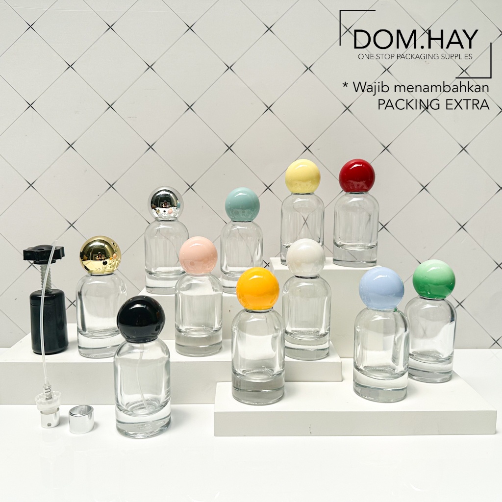 Jual 30ml Botol Parfum Bulat Oval Bola SEMI PRESS Tidak Bisa Isi Ulang ...