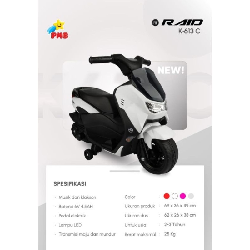 Jual Motor Aki Anak PMB NMAX K613C Mainan Motoran Aki Anak | Shopee ...