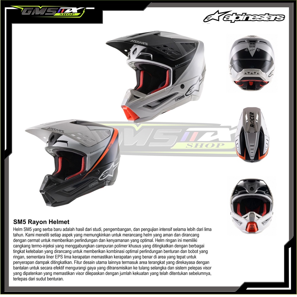 Jual HELM ALPINESTAR SM5 RAYON, HELM TRAIL ALPINESTAR, HELM CROSS ALPIN ...