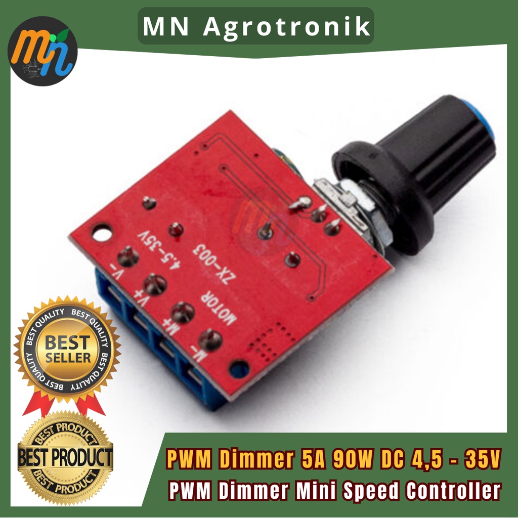 Jual Dimmer Mini DC 5A 90W 4.5-35V LED PWM Motor Speed Controller | Shopee Indonesia