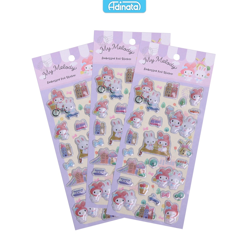 Jual My Melody Embossed Foil Puffy Stickers 2313-6153 / Sticker ...