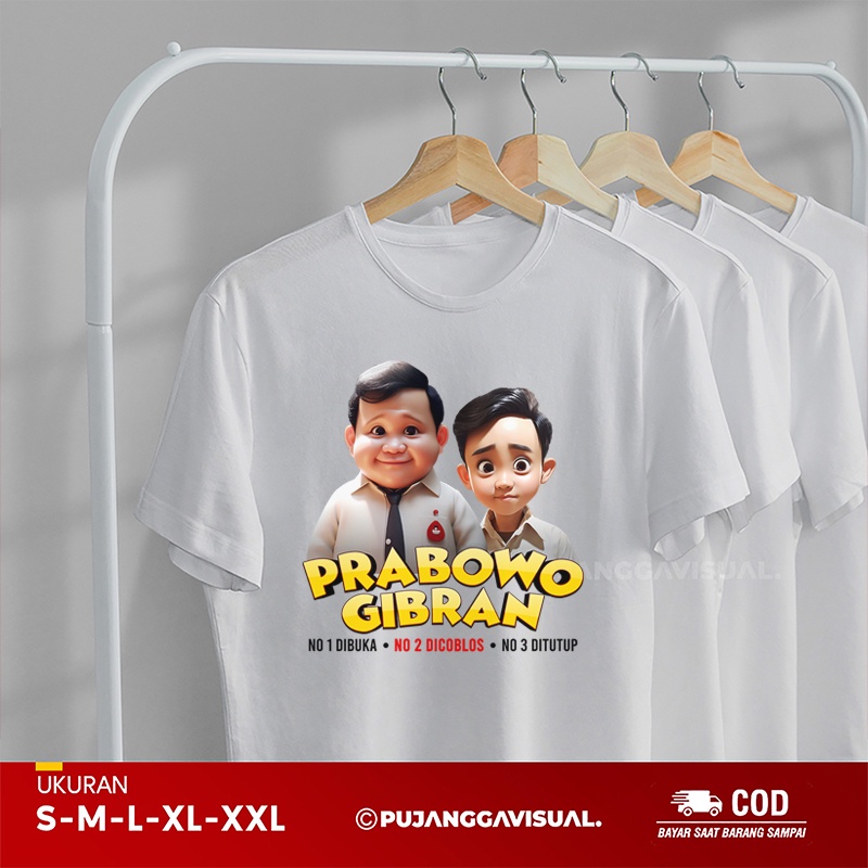 Jual Kaos lucu prabowo gibran coblos no dua | Shopee Indonesia
