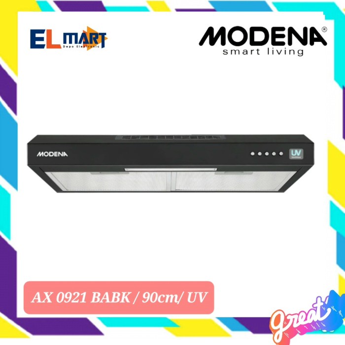 Jual Modena Slim Cooker Hood 90cm AX 0921 BABK Penghisap Asap Dapur AX0921 | Shopee Indonesia