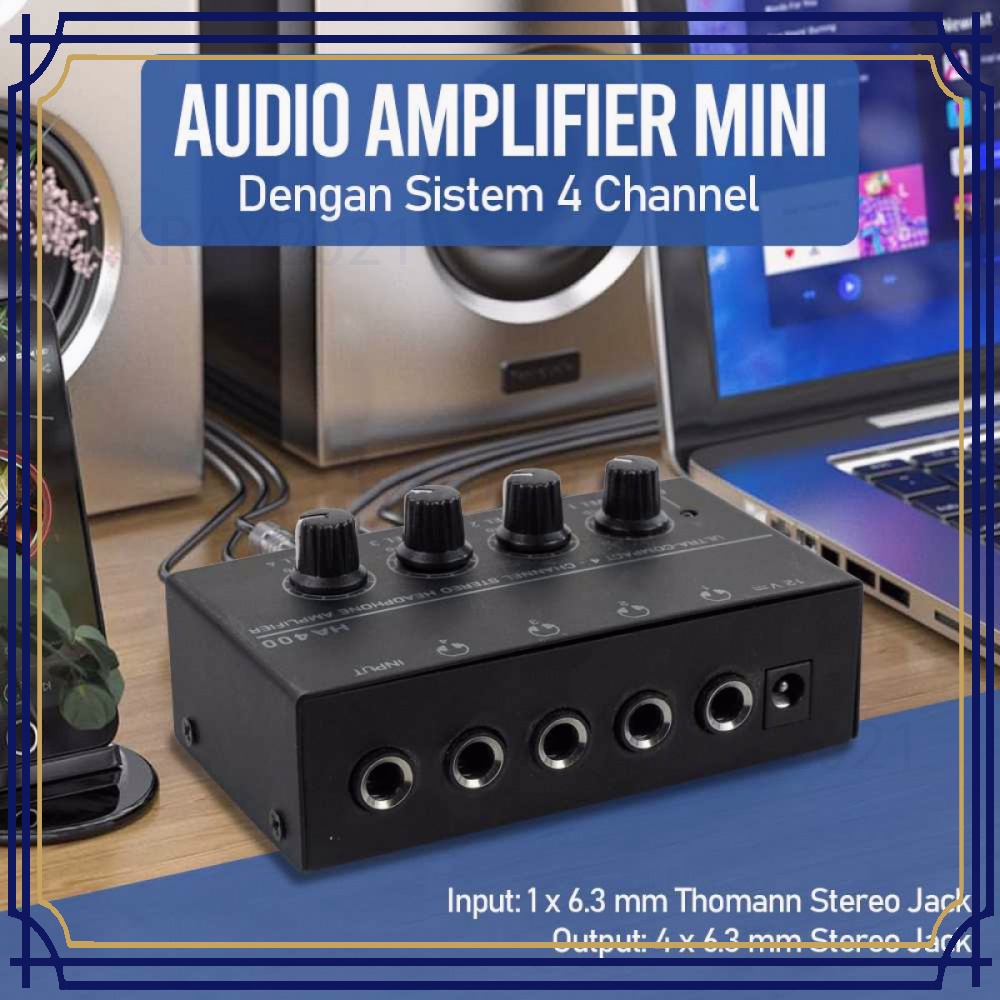 Jual MicroAMP Audio Amplifier Mini Headphone 4 Channel Stereo -AV239 | Shopee Indonesia