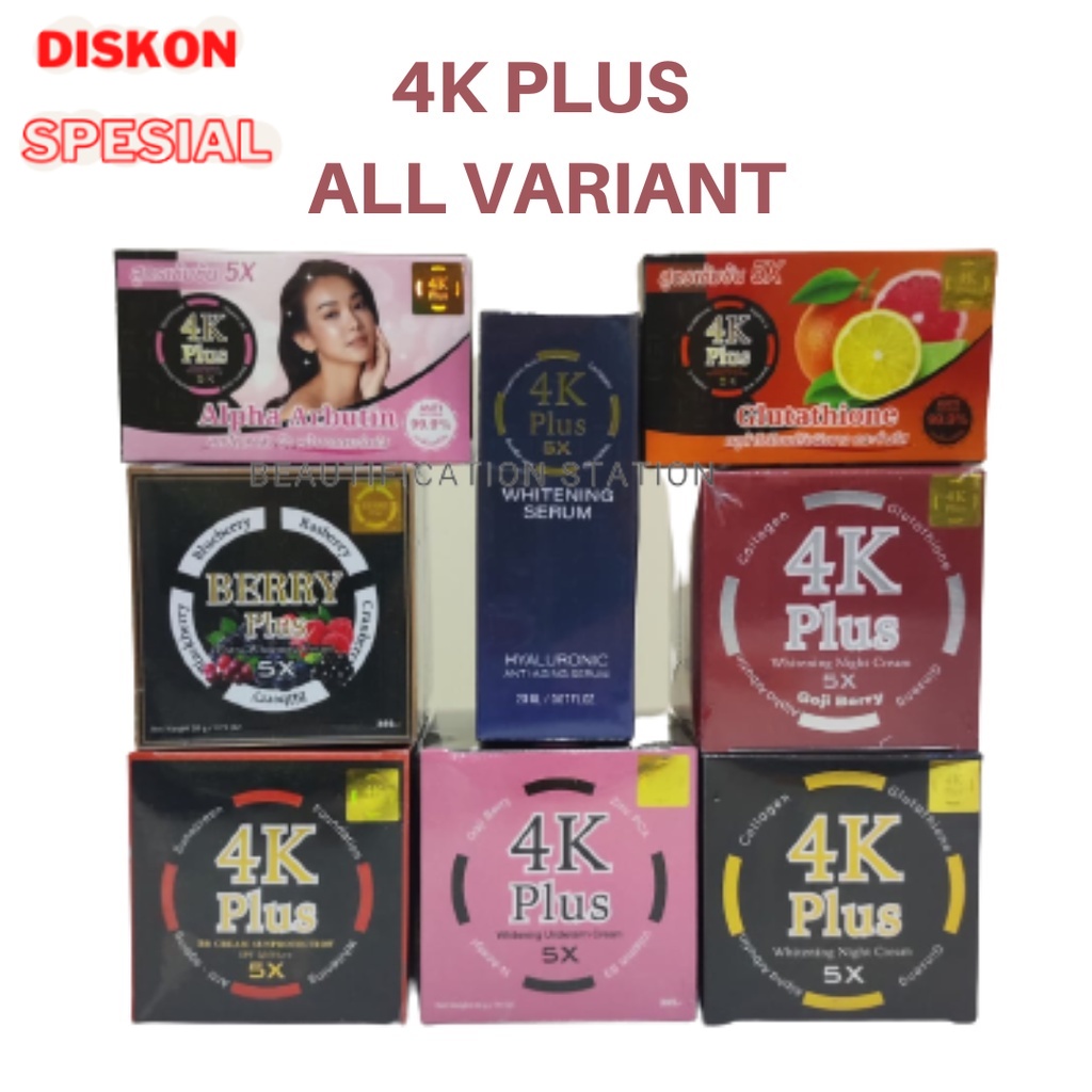 Jual 4K PLUS WHITENING NIGHT CREAM + GOJI BERRY alpha arbutin collagen ...
