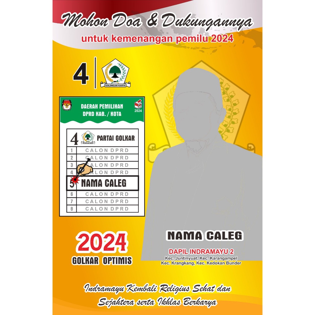 Jual Banner Caleg Golkar Bisa Custom dan Free Desain Minimal Order 10 ...