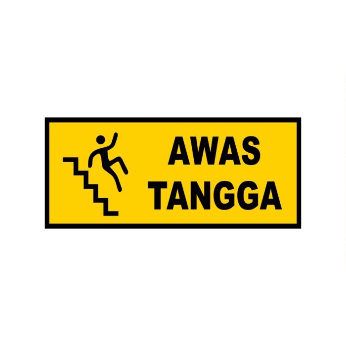 Jual Stiker VINYL AWAS TANGGA Uk. 23 x 10 cm Sign RAMBU K3 | Shopee ...