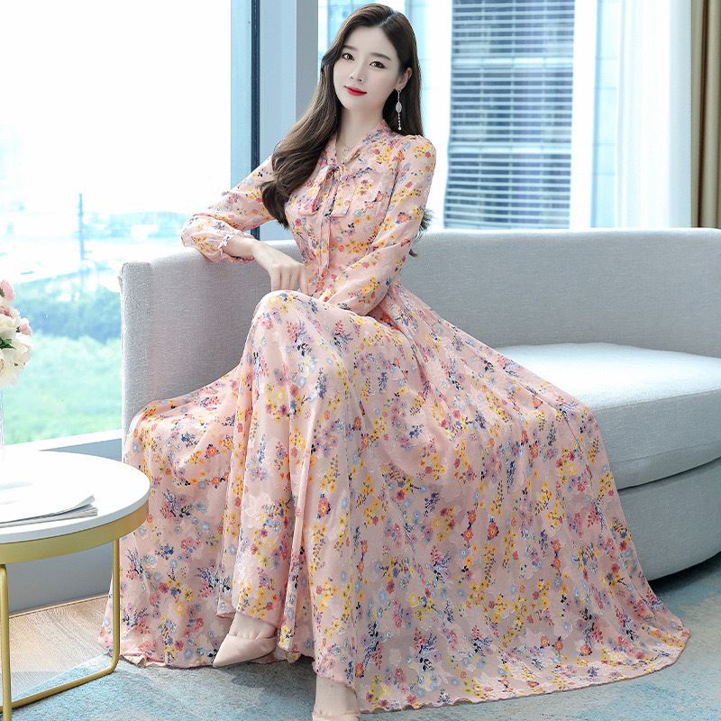 Jual NJ Gemila Long Floral Dress Gamis Wanita Muslimah Korean Style ...