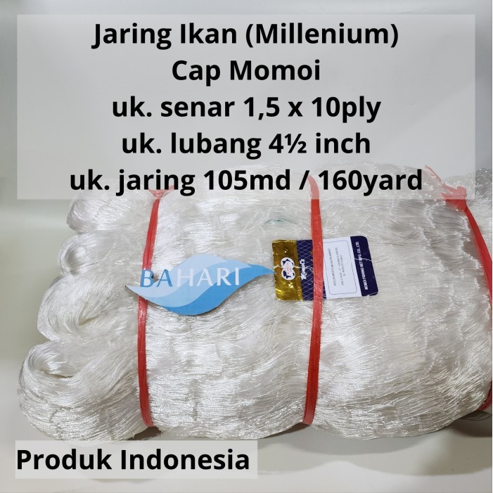 Jual Jaring Ikan Momoi Millenium 10ply - 4 1/2" 105/160 (Multi ...