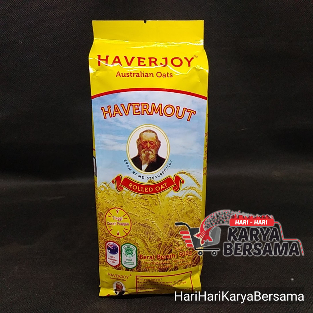 Jual HAVERJOY AUSTRALIAN OATS HAVERMOUT ROLLED OAT POUCH 500GR | Shopee ...