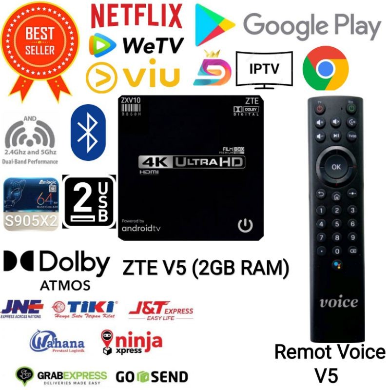 Jual Set Top Box STB Android Tv Box V5 Root & Unlock Android 10 4K Ram 2GB Full Aplikasi ...