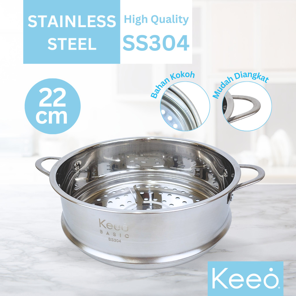 Jual Keeo 22 cm Kukusan Klakat Steamer Stainless Steel SS304 Anti Karat ...