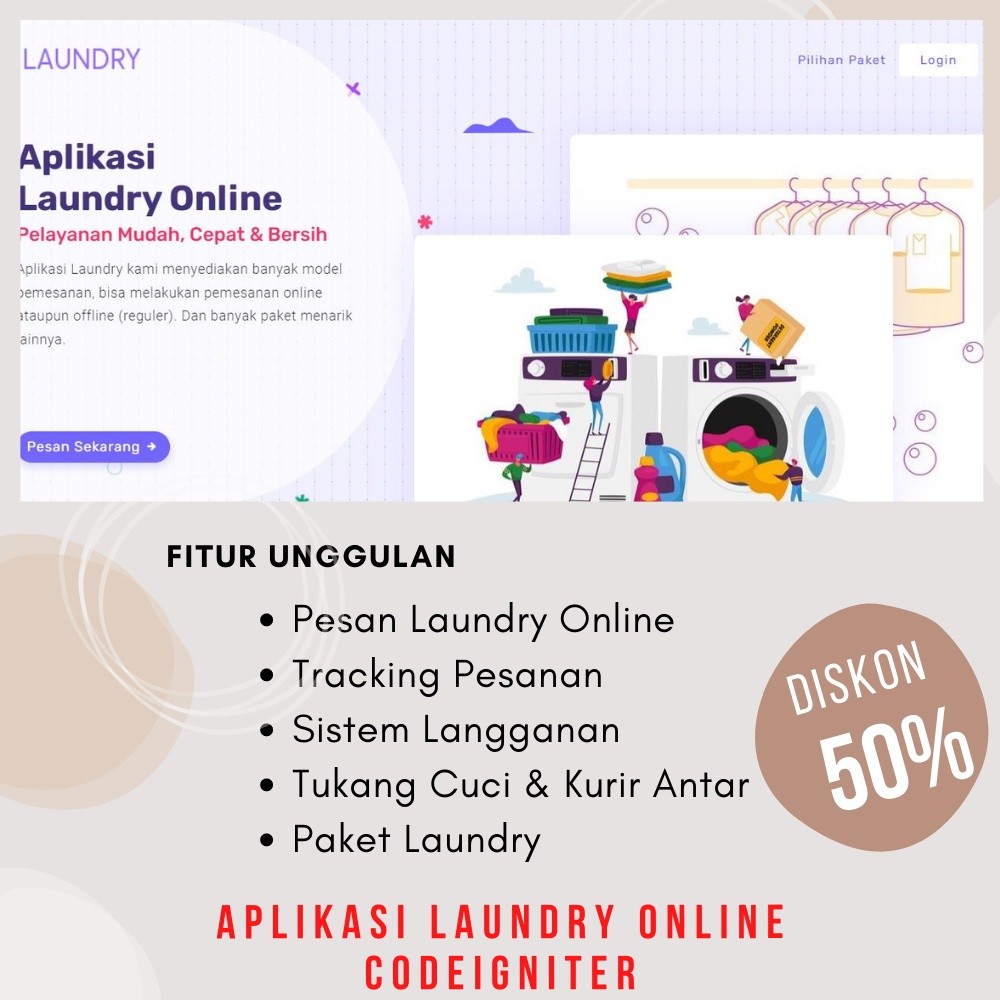 Jual Source Code Laundry Online Berbasis Web Codeigniter | Shopee Indonesia