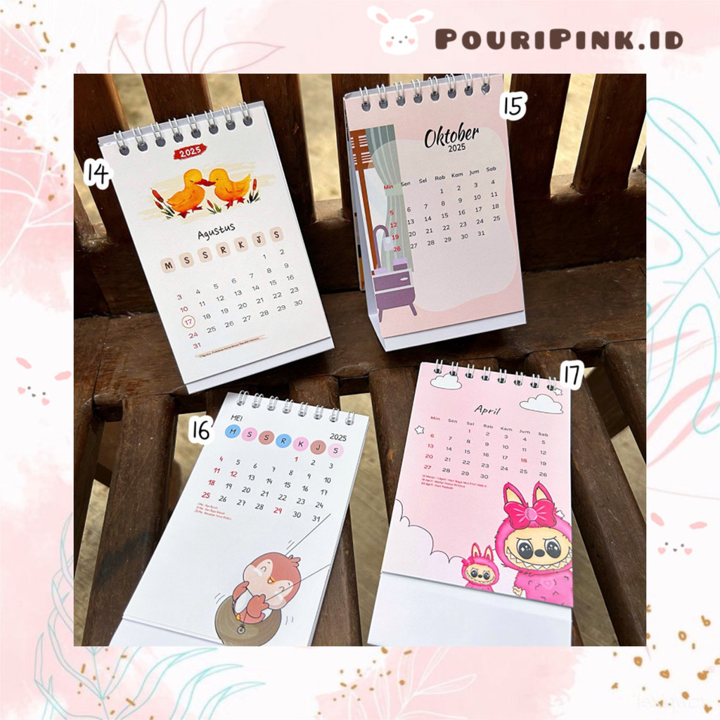 Jual PART 2 Kalender Meja Kecil 2025 Karakter Labubuu Animal Home ...