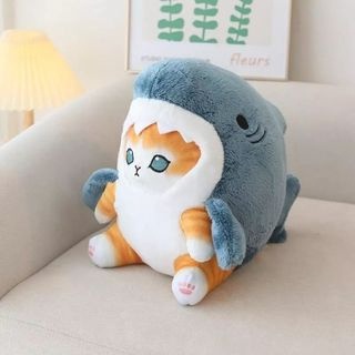 Jual Boneka kucing lucu custom ikan hiu bahan lembut ukuran 25cm ...