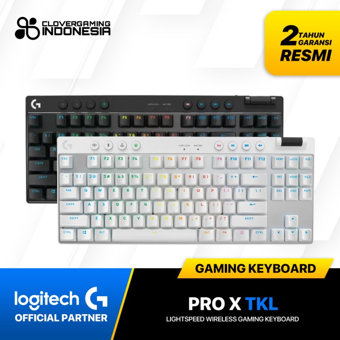 Jual Logitech Pro X TKL Lightspeed Tactile Keyboard Gaming Wireless ...