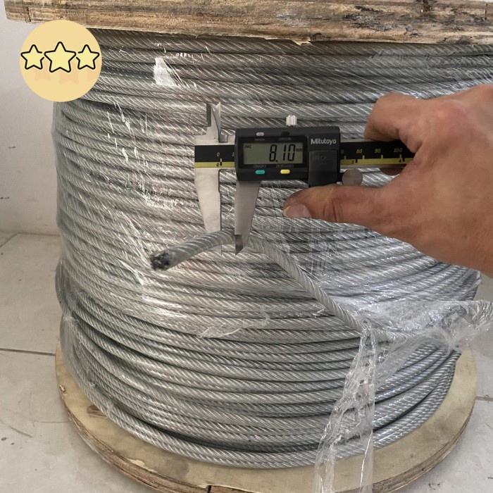 Jual 8MM 8 MM KAWAT SELING SLING BAJA LAPIS PLASTIK PVC WIRE ROPE ...