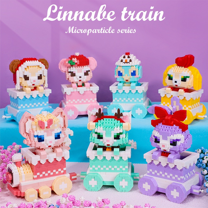 Jual Mainan Balok Susun Disney Series Linabelle Train Nano Block DIY 3D ...