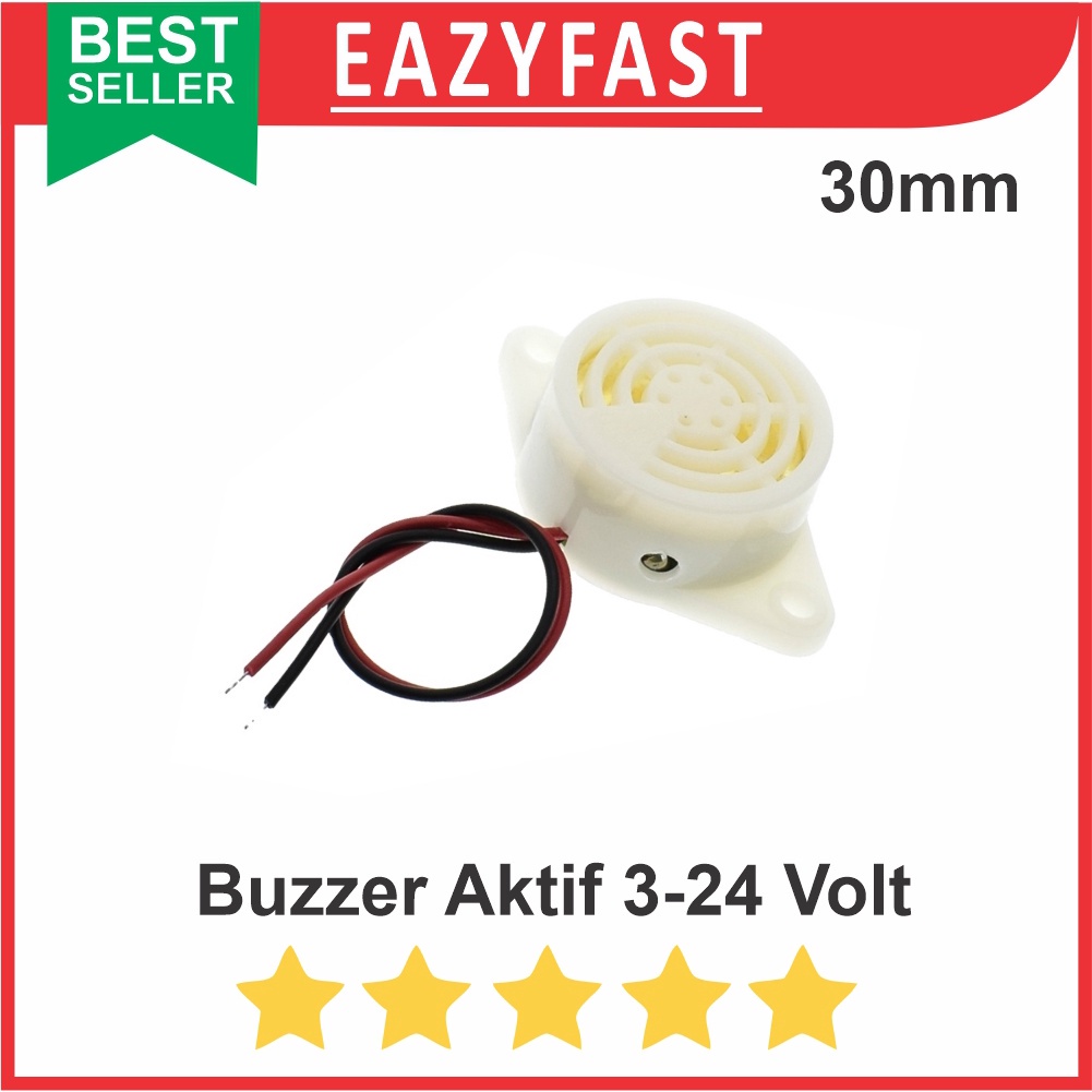 Jual Speaker Buzzer Aktif Continues SFM-27 30mm 3-24 Volt DC Active ...