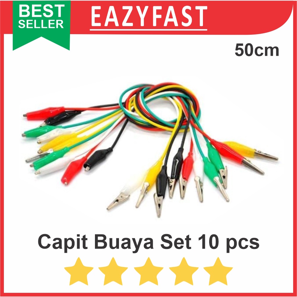 Jual Kabel Capit Buaya 1 set 10 pcs 50 cm warna warni | Shopee Indonesia