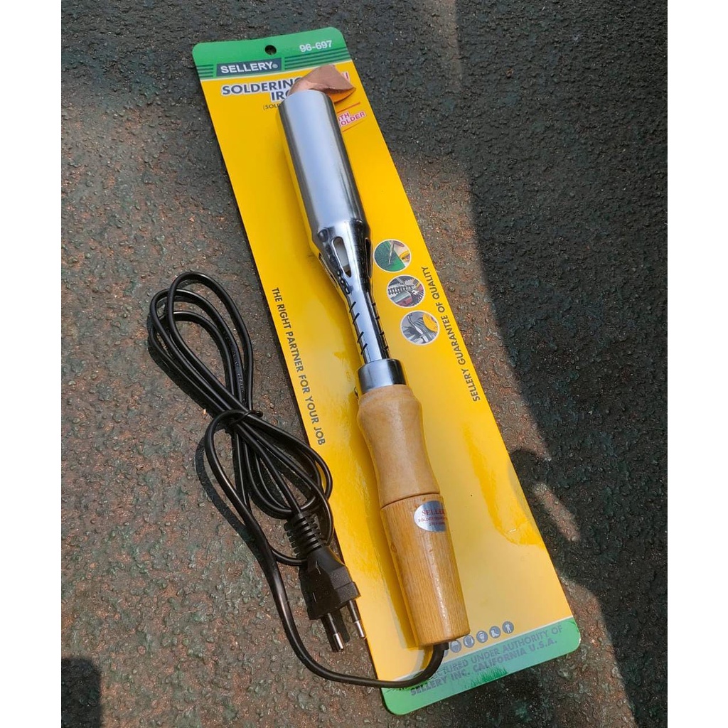 Jual Soldering Iron Sellery Solder Listrik Gagang Kayu 200 Watt 300 ...