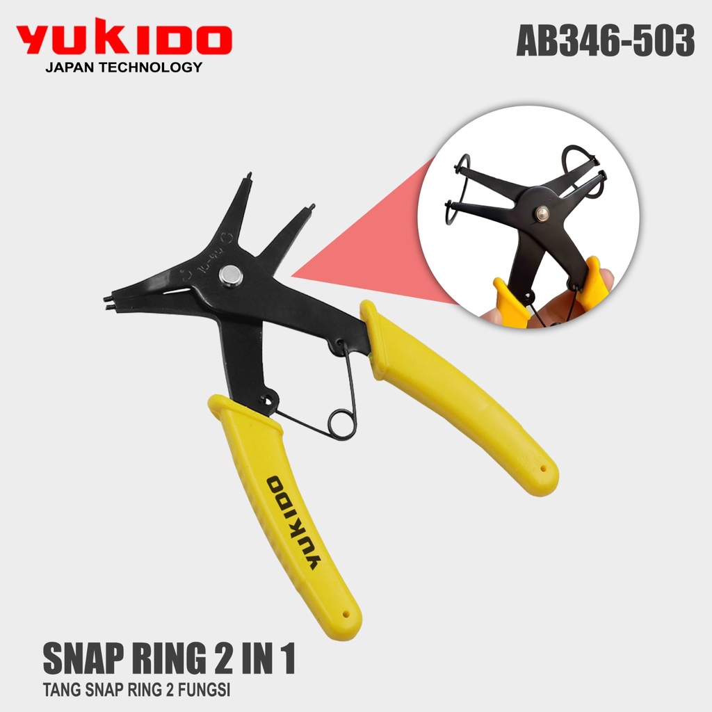 Jual YUKIDO Tang Snap Ring Pliers 4 Way Tang Penjepit Lurus Buka Tutup ...