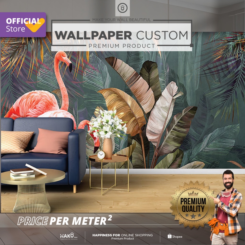 Jual Wallpaper Custom Ruang Tamu | Gambar Burung Flaminggo 2.3 ...