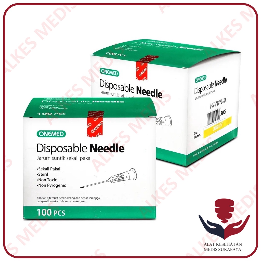 Jual Onemed Disposable Needle 30G Jarum Suntik Medis 30 G x 0.5 ...