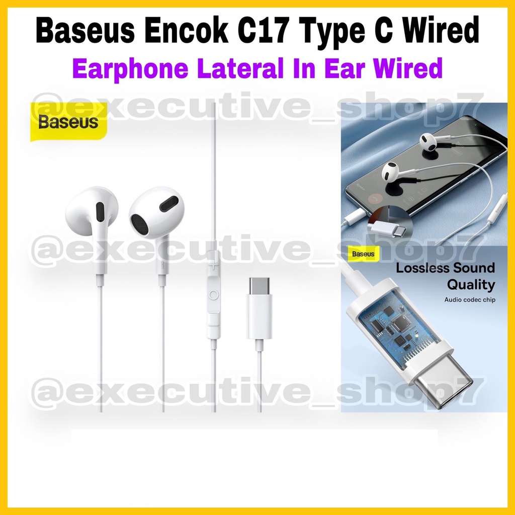Jual COD Baseus Encok C17 Type C Wired - Earphone Lateral in Ear Wired - Garansi Resmi 6 Bulan ...