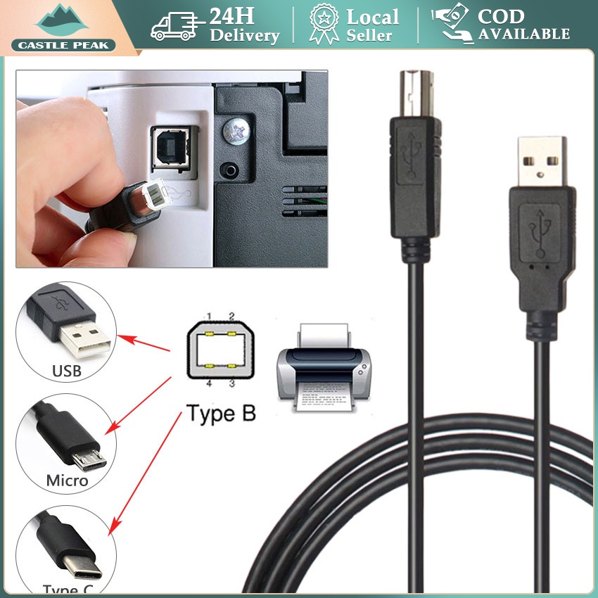Jual Kabel Printer USB Type A Male to B Male Printer Epson Canon ip2770 ...