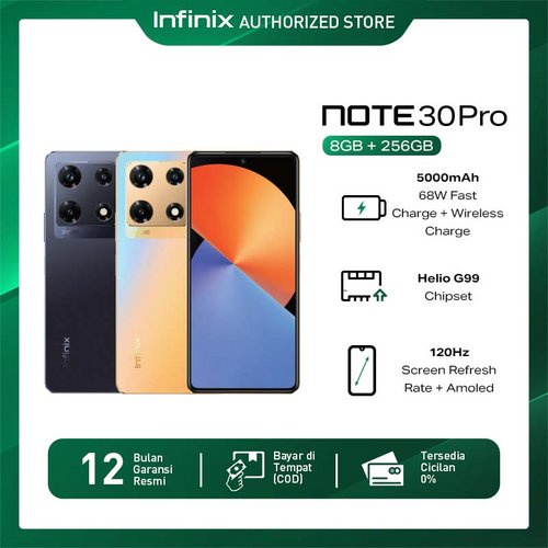 Jual Infinix Note 30 Pro 8/256GB - 68 Watt Thunder Charge - Helio G99 - 6.67" FHD+ 120Hz Amoled ...