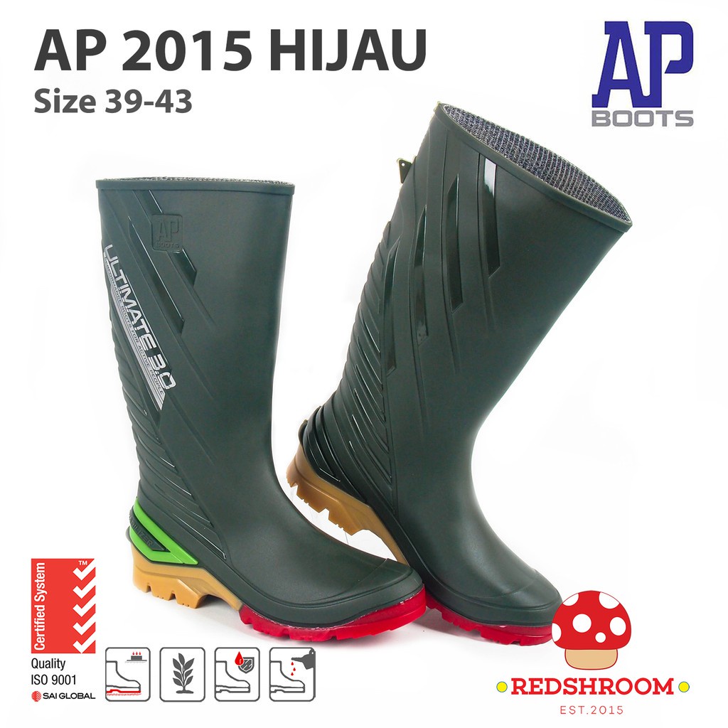 Jual Sepatu Boot Tinggi AP ULTIMATE 2015 AP Boots Hijau Karet Lokal ...
