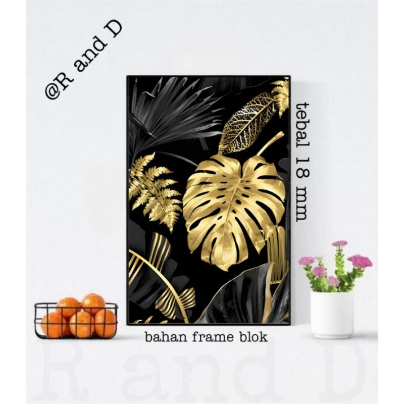 Jual Poster gambar daun, Hiasan dinding bingkai kayu ukuran A4 gambar ...