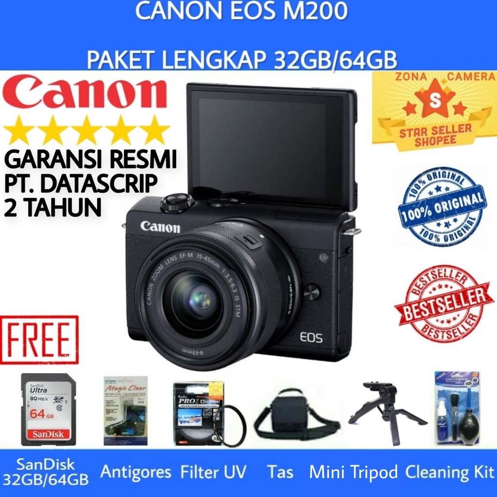 Jual CANON EOS M200 / CANON M200 KIT 15-45MM IS STM WIFI GARANSI RESMI ...