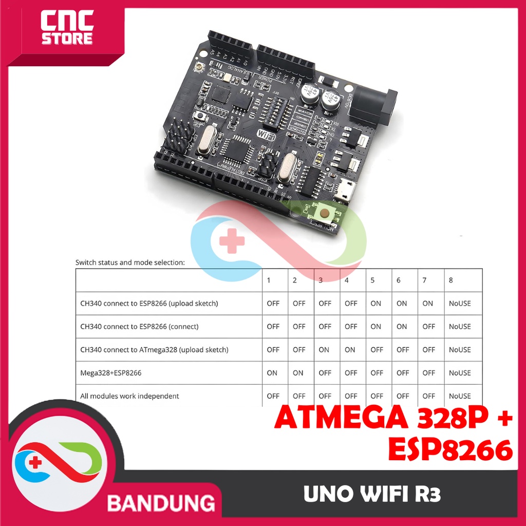Jual ARDUINO UNO WIFI R3 ESP82660 32MB FLASH CH340G | Shopee Indonesia