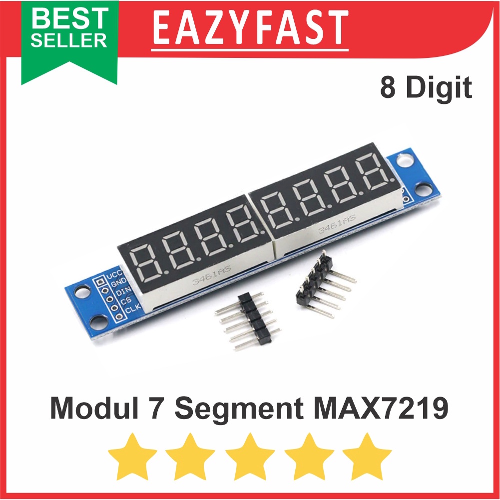 Jual MAX7219 LED 8 Digit 7 Seven Segment Module Modul Arduino Max 7219 | Shopee Indonesia