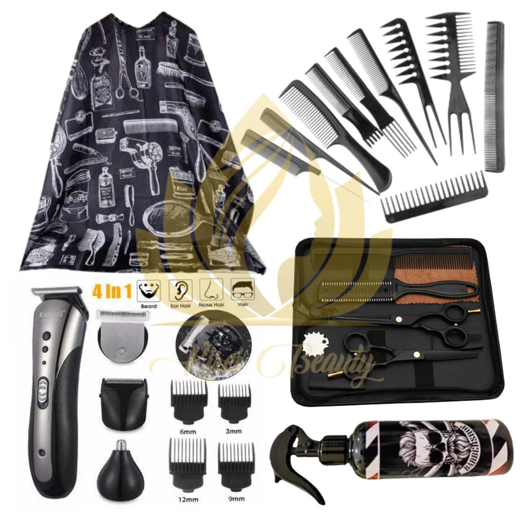 Jual [COD] Paket Alat Cukur Elektrik Gunting Rambut Gunting Sasak Kemei Set Potong Rambut Trimer ...