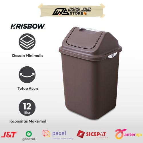 Jual Ace - Krisbow 12 ltr Tempat Sampah Plastik - Cokelat Tua Tong Sampah Tutup Ayun Wadah ...