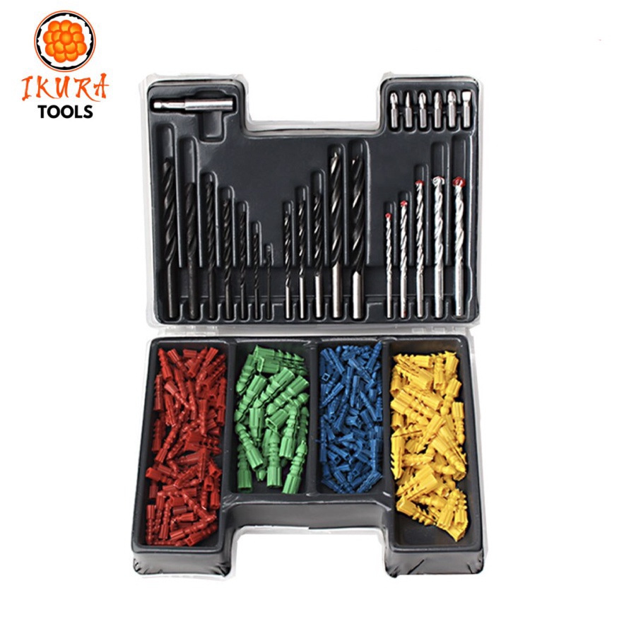 Jual Mata Bor Dan Rumah Skrup Set 300 Pcs Bor Besi Kayu Tembok ...