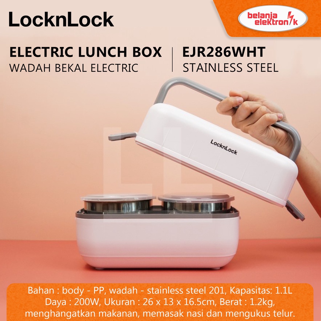 Jual LOCKNLOCK Electric Lunch Box 1.1L - EJR286WHT (Penghangat Makanan ...