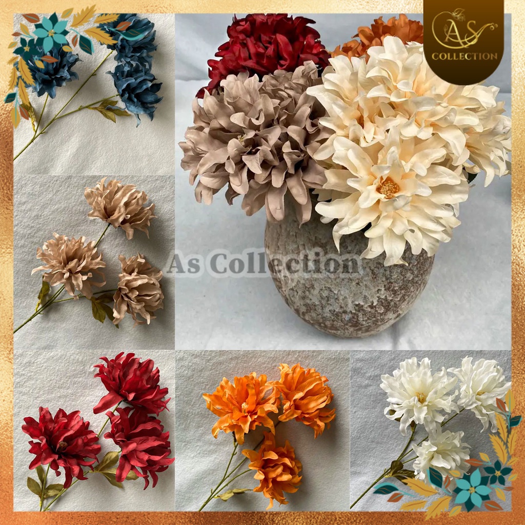 Jual Bunga Dahlia Tangkai Panjang Cabang 3 artificial Bunga Imitasi ...