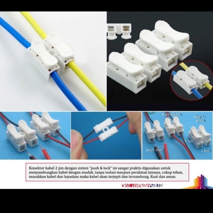 Jual KONEKTOR SAMBUNGAN KABEL 2 PIN JALUR | Shopee Indonesia