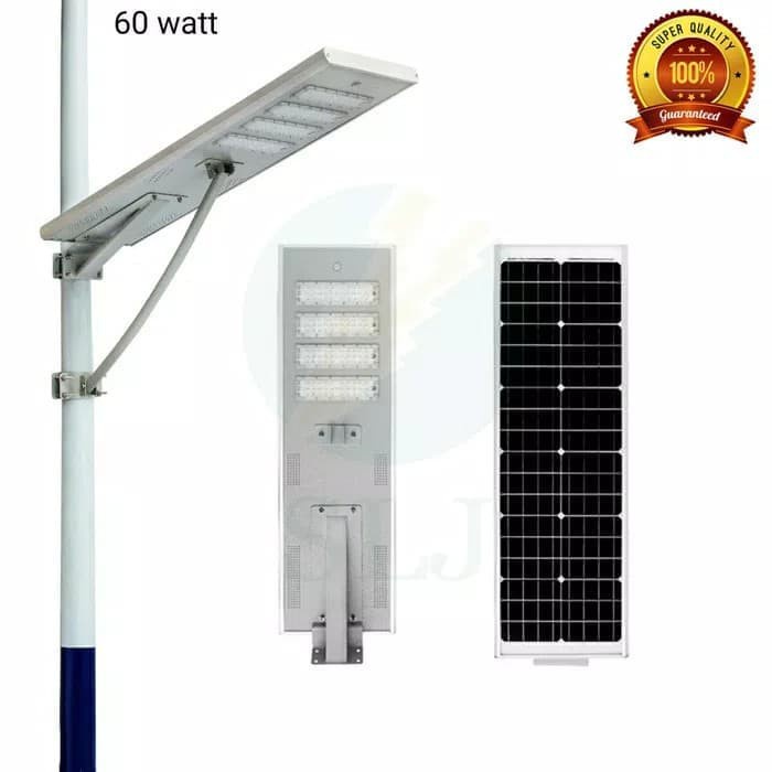 Jual Lampu jalan Led solar panel all in one 60 watt / lampu pju solar ...