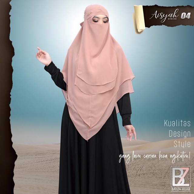 Jual Jilbab Khimar Aisyah FREE Cadar Niqab Ori Bayza Hijab By QOID ...