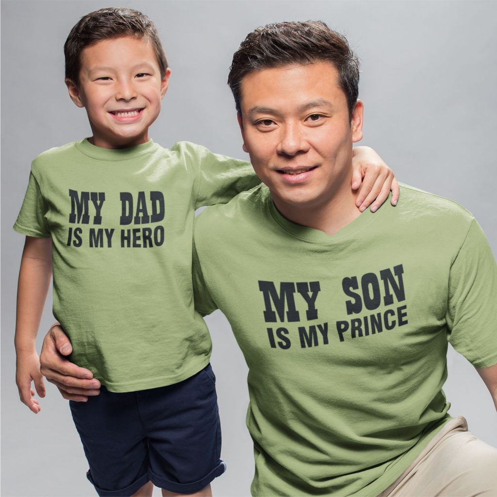 Jual Kaos Couple Ayah dan Anak Laki Laki Tema My Dad Is My Hero, My Son ...