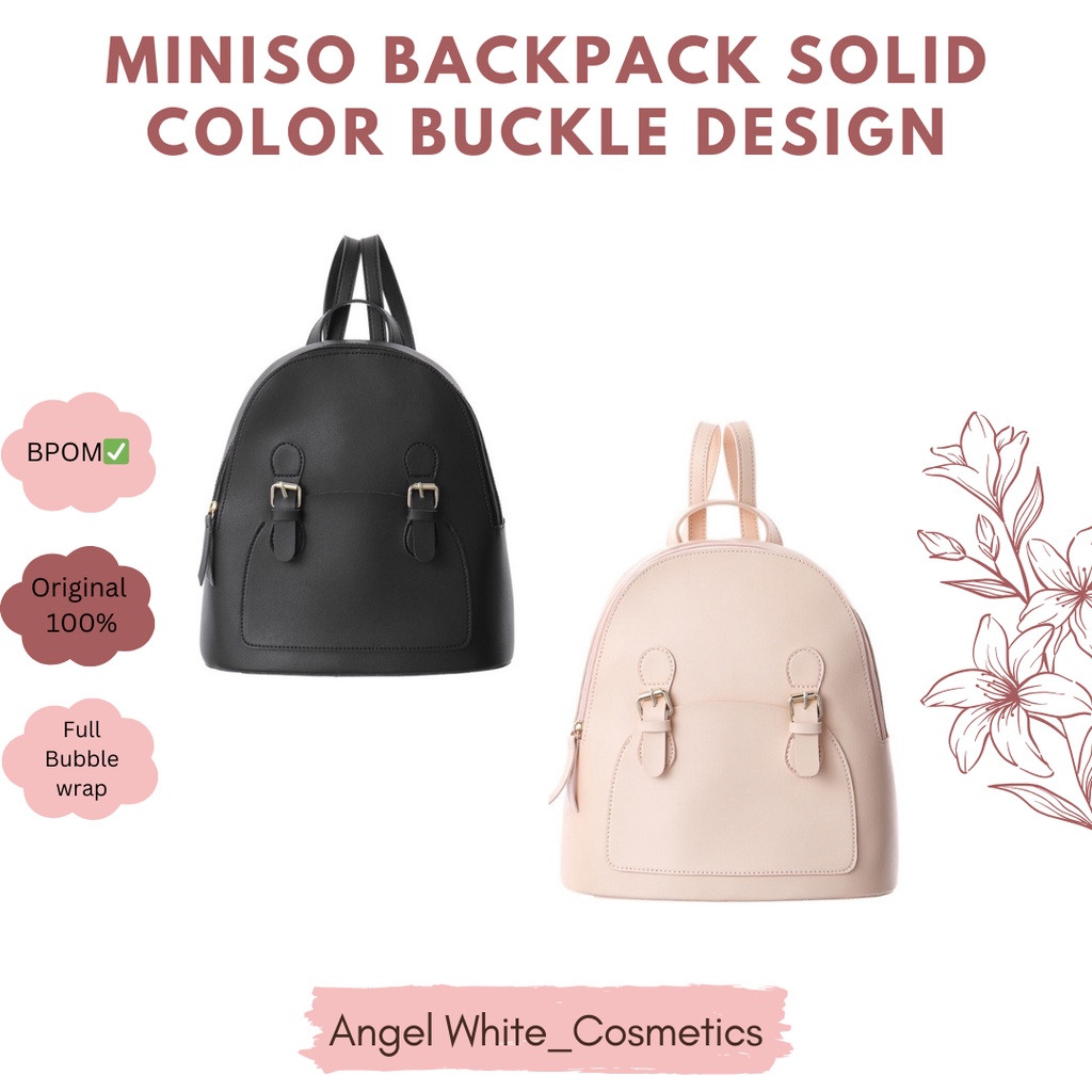 Jual MINISO BACKPACK SOLID COLOR BUCKLE DESIGN | Shopee Indonesia