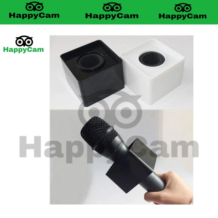 Jual ABS Mic Square for Microphone Interview/Cube Logo Station BLACK ...