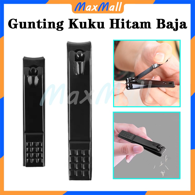 Jual Gunting Kuku Hitam Stainless Steel Anti Slip 8CM Gunting Kuku ...